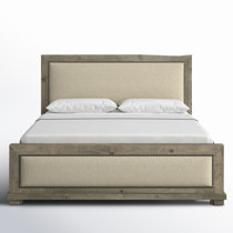 Wolferstorn Upholstered Bed Color Distressed Pine Size Queen